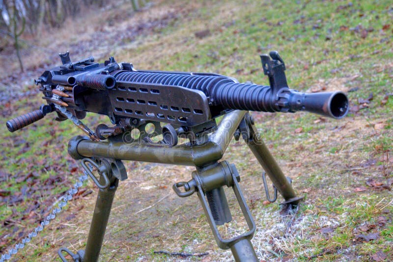 Heavy machine gun stock image. Image of danger, brass - 36474565