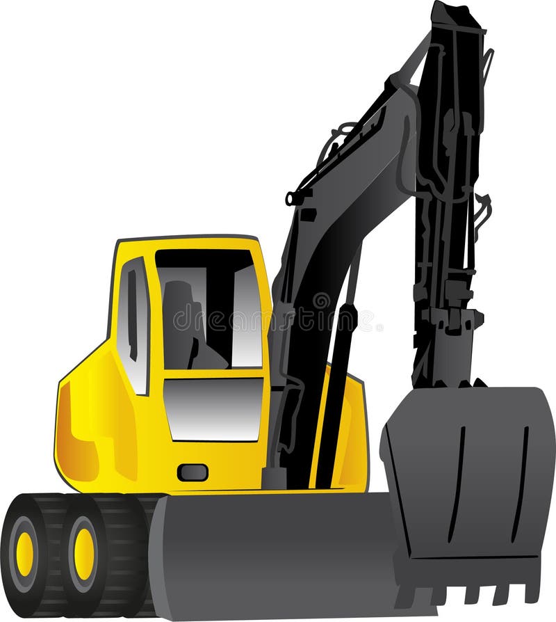 Excavator Digger Vehicle Vector Image Stock Vector - Illustration of ...