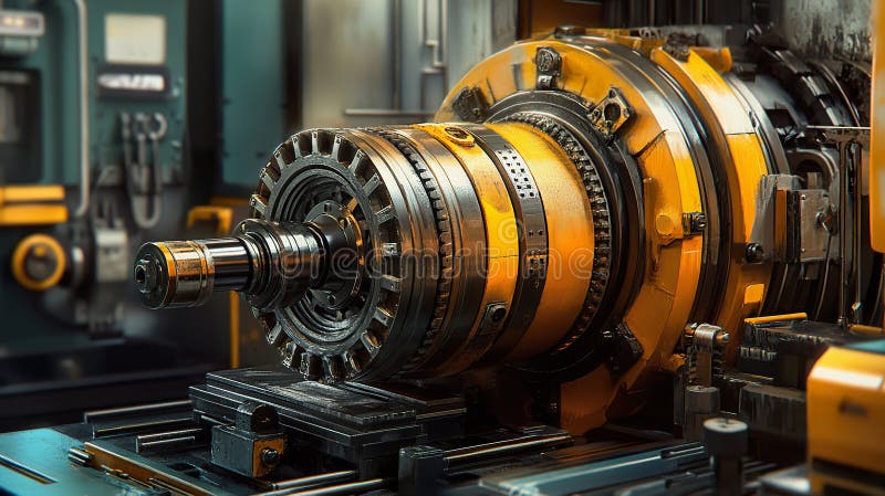 Heavy Machinery is Being Meticulously Operated, Intricate Components ...