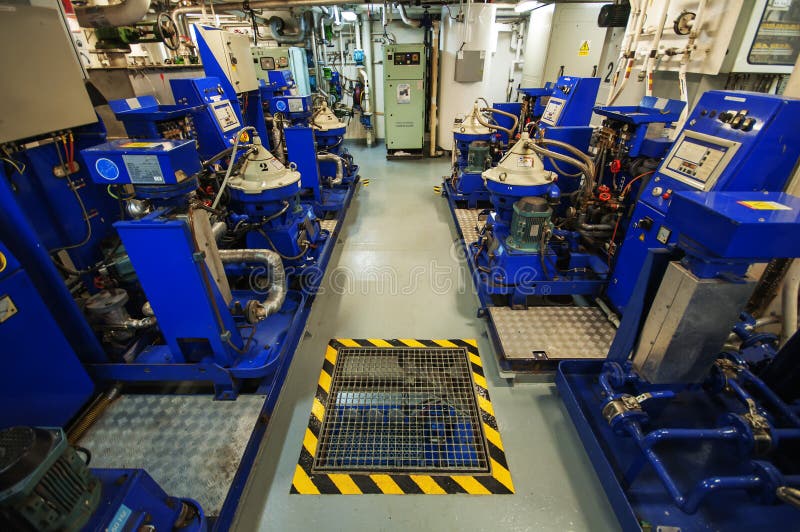 Heavy Machinery on Board Industrial Ship Stock Photo - Image of ...