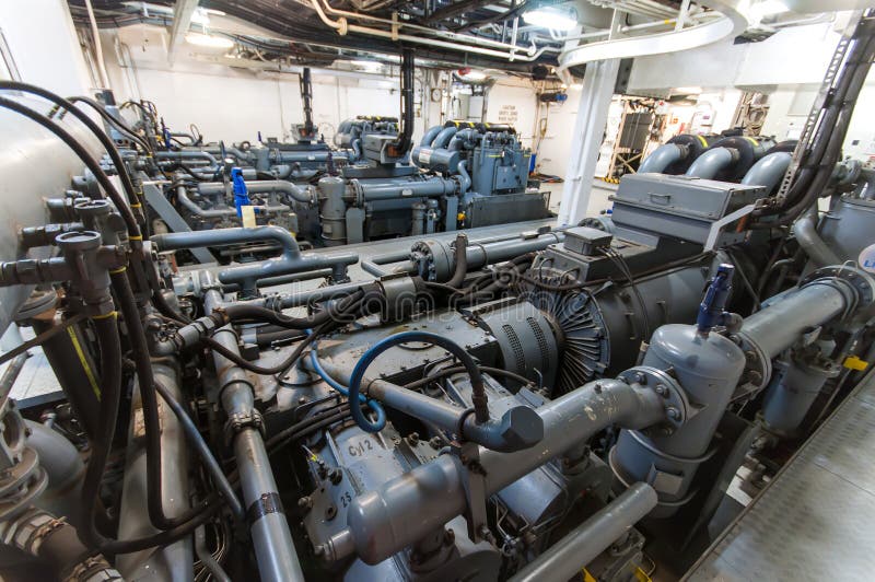 Heavy Machinery on Board Industrial Ship Stock Image - Image of ...