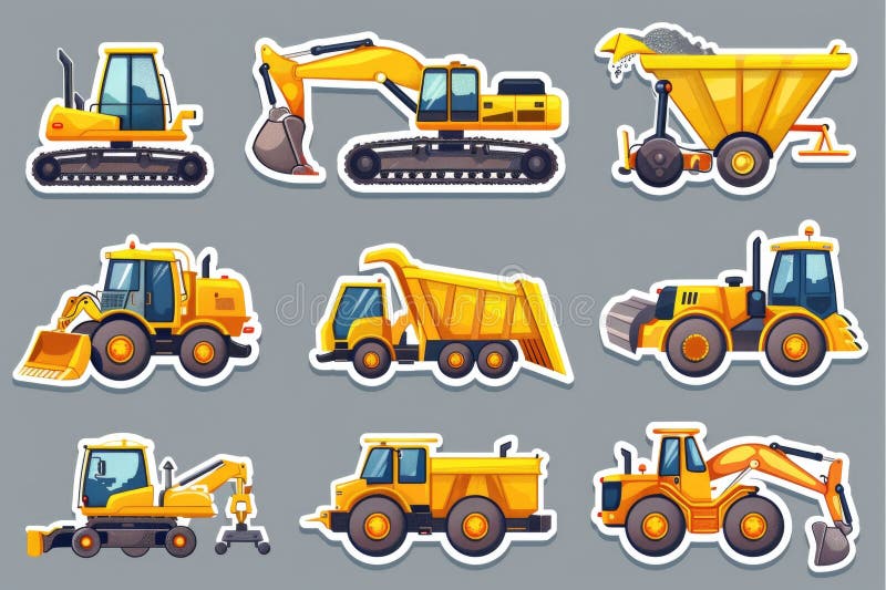 Heavy Machinery on a Construction Site with Various Vehicles Stock ...