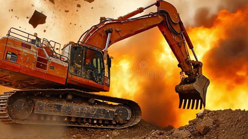 Heavy Machinery Excavator Showcases Power and Strength in Construction ...