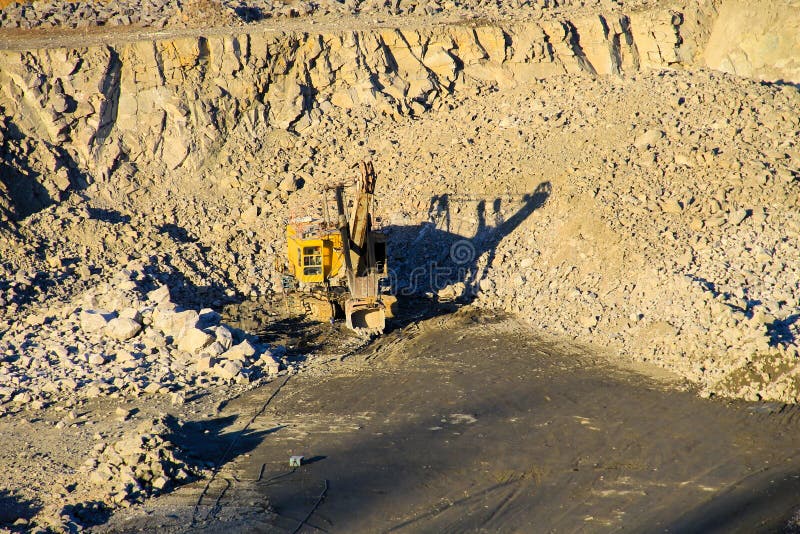 Heavy Machinery in Granite Quarry Stock Image - Image of excavation ...