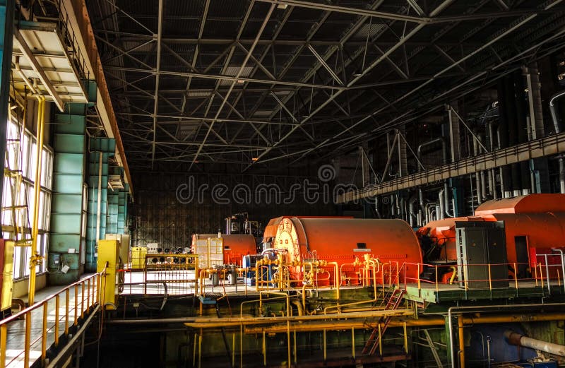 Heavy Machinery Inside Power Plant Stock Image - Image of modern, pipe ...