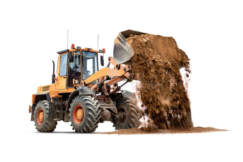 Heavy Machinery Loading Soil in a Construction Site, Showcasing Power ...