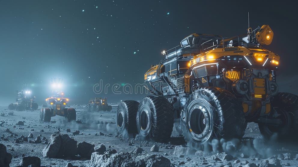 Heavy Machinery Operates on an Asteroid, Extracting Valuable Regolith ...