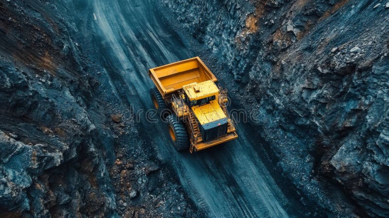 Heavy Machinery Operates in a Quarry while Extracting Minerals from ...