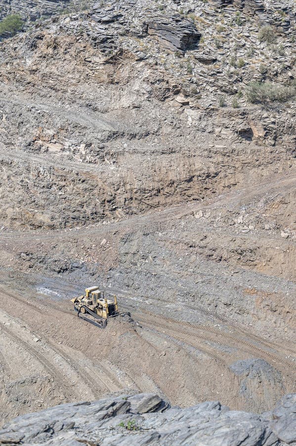 Heavy Machinery in the Process of Mountain Road Construction Works in ...