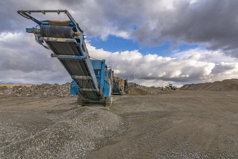 Heavy Machinery for Processing Rock and Stone in a Quarry Stock Image ...