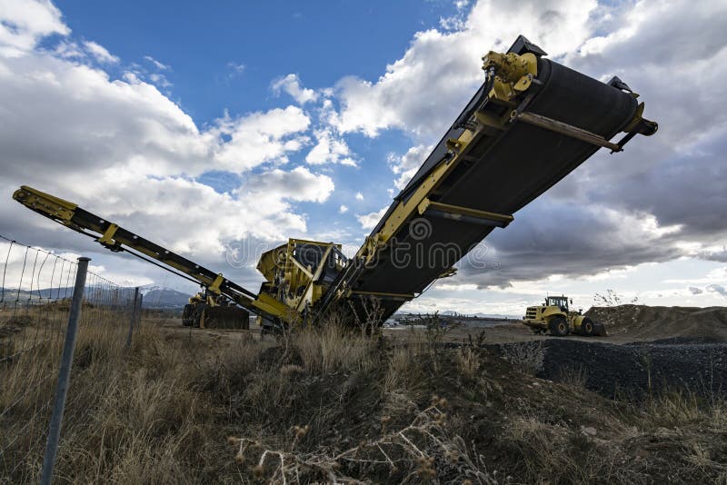 Heavy Machinery for Processing Rock and Stone in a Quarry Stock Image ...
