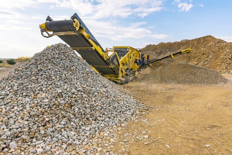 Heavy Machinery for Processing Rock and Stone in a Quarry Stock Photo ...