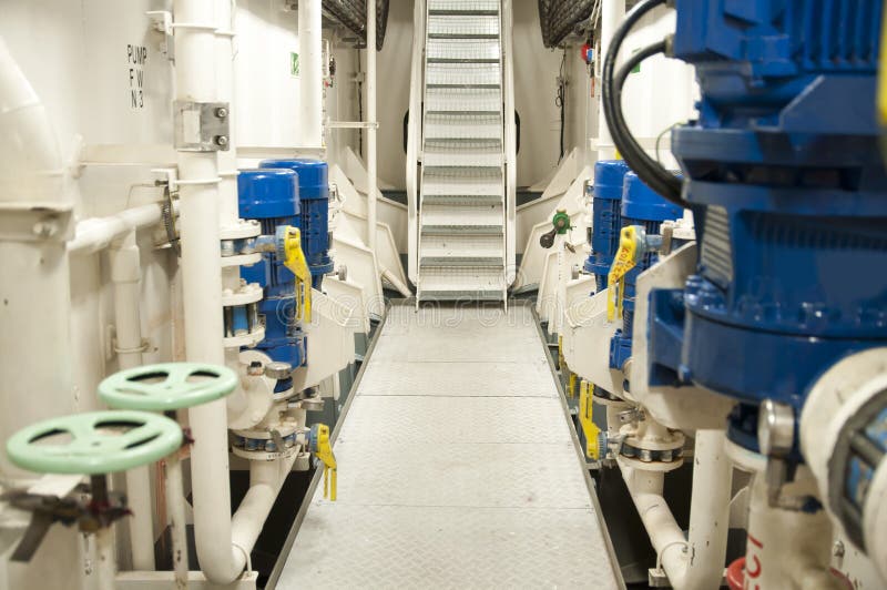 Heavy Machinery Space - Pipes, Valves, Engines. Stock Photo - Image of ...