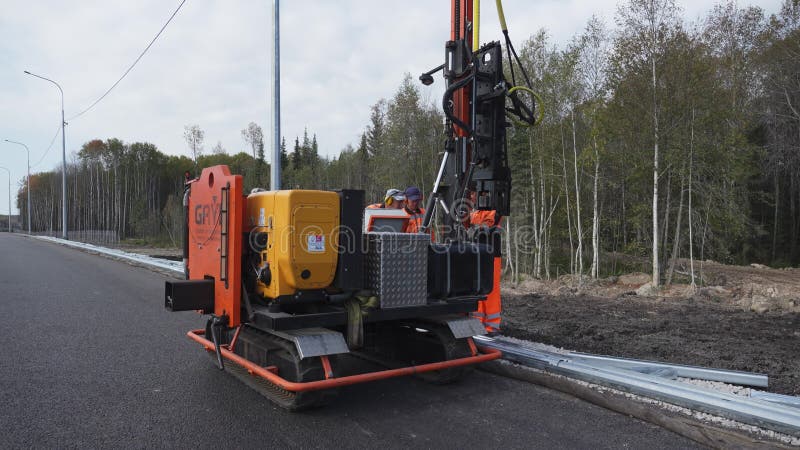 Heavy Machinery Used in Roadside Construction for Improving ...