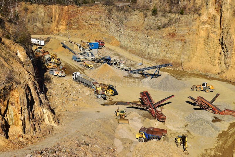 Stone quarry mine stock image. Image of stone, vehicle - 20494057