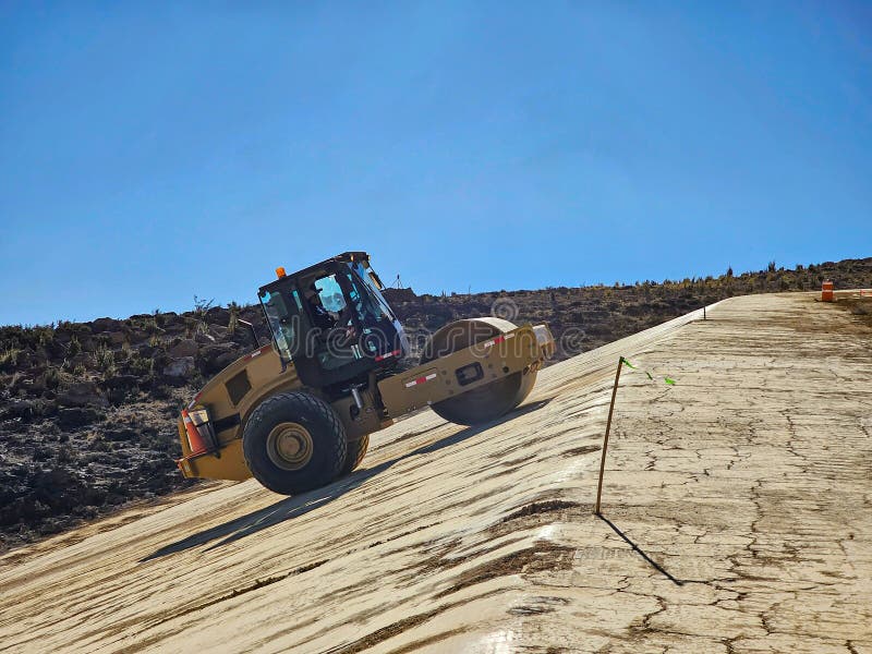 Heavy Machinery Working on Soil Compaction Stock Image - Image of ...