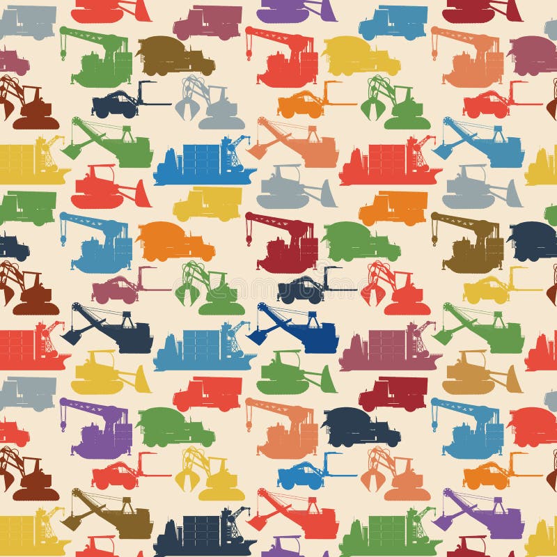 Heavy machines pattern stock illustration. Illustration of machines ...