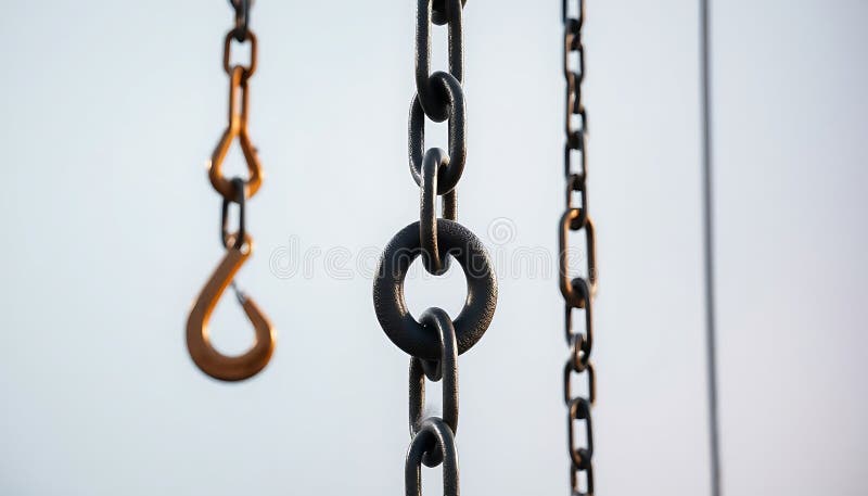 Metal Chains Hanging Industrial Strength and Robust Connection Elements ...