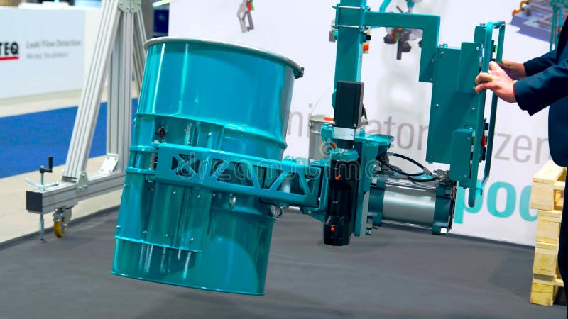 Lifting a Heavy Component with Worker Stock Video - Video of ...