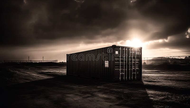 Heavy Metal Containers Stack at Commercial Dock Generated by AI Stock ...