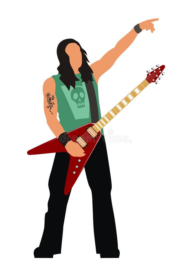 Heavy metal guitarists stock vector. Illustration of metal - 4699186