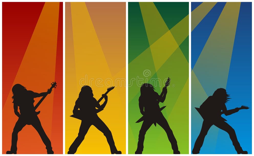 Heavy metal guitarists stock vector. Illustration of metal - 4699186