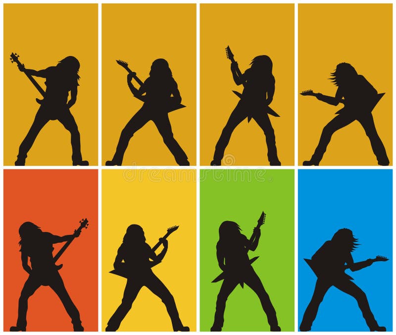Heavy metal guitarists stock vector. Illustration of metal - 4699186
