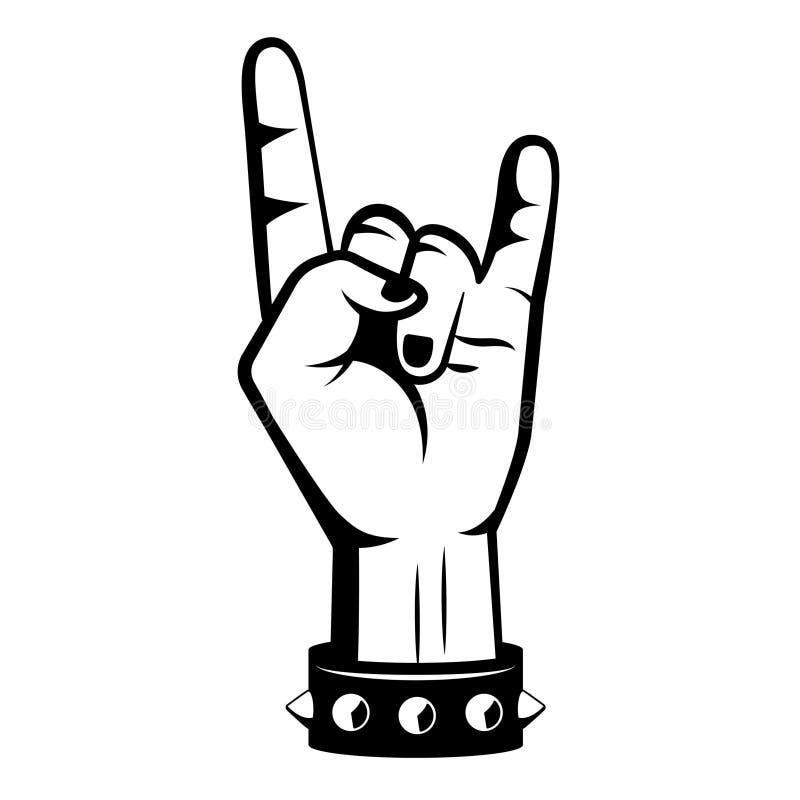 Heavy metal hand stock illustration. Illustration of music - 316687338