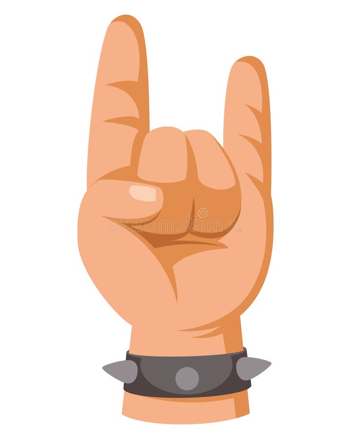 Heavy metal hand up stock illustration. Illustration of hard - 324173392