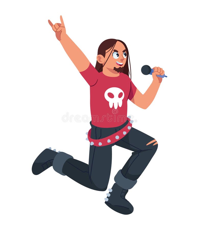 Heavy metal male singer stock vector. Illustration of solo - 313820615