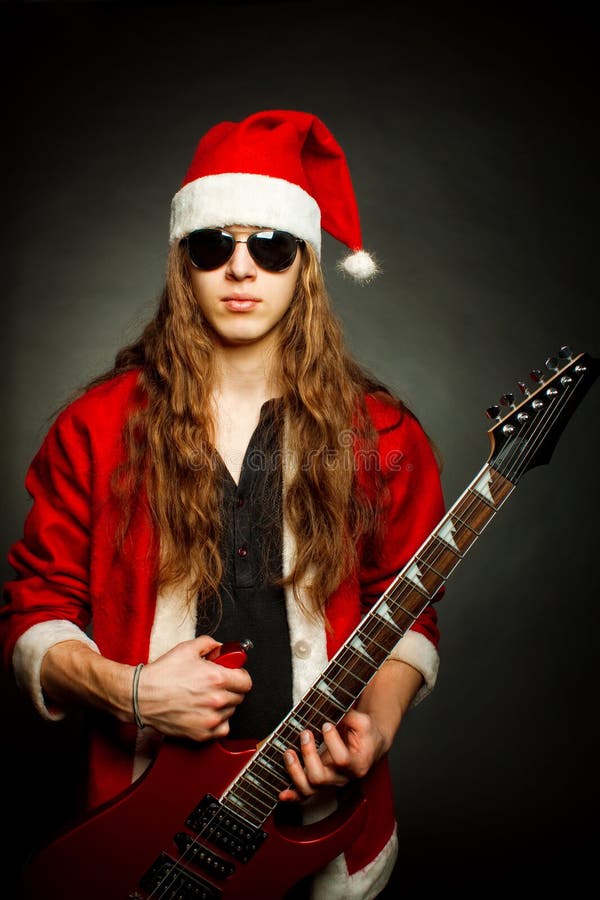 Heavy metal Santa stock image. Image of santa, musician - 22302851