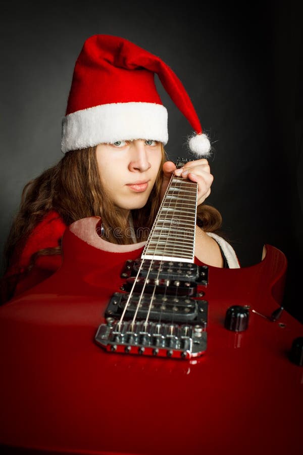 Santa-metal stock image. Image of metal, black, rocker - 19302591