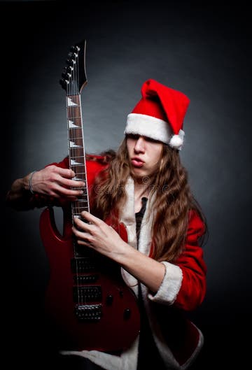 Heavy metal Santa stock image. Image of santa, musician - 22302851