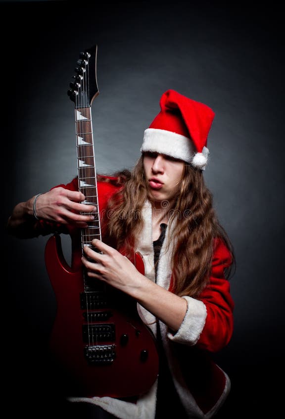 Heavy metal Santa stock image. Image of santa, musician - 22302851