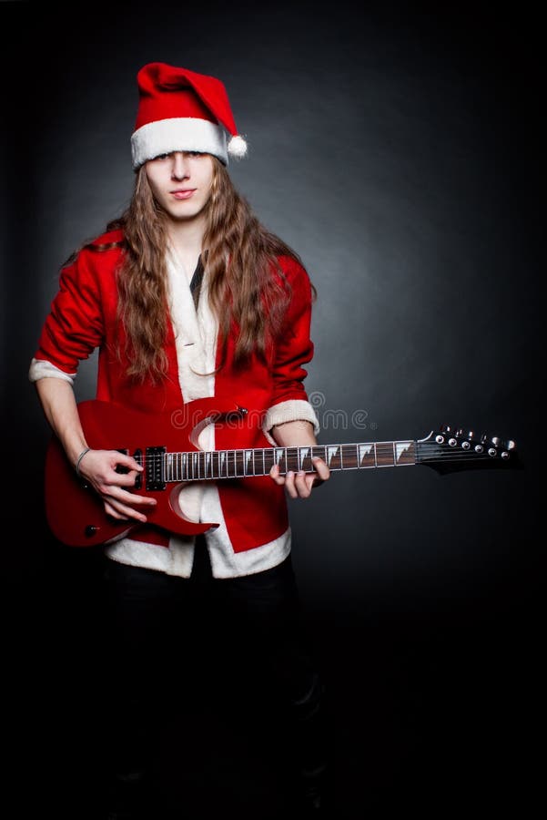 Heavy metal Santa stock image. Image of santa, musician - 22302851