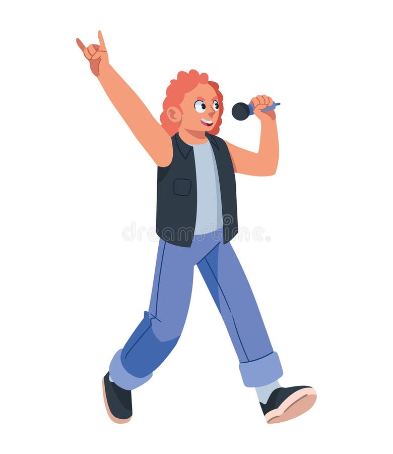 Heavy metal singer stock vector. Illustration of instrument - 313818426