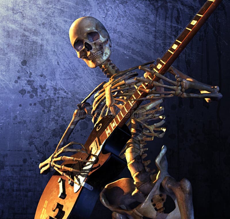 Heavy Metal Skeleton stock illustration. Illustration of blue - 20851266