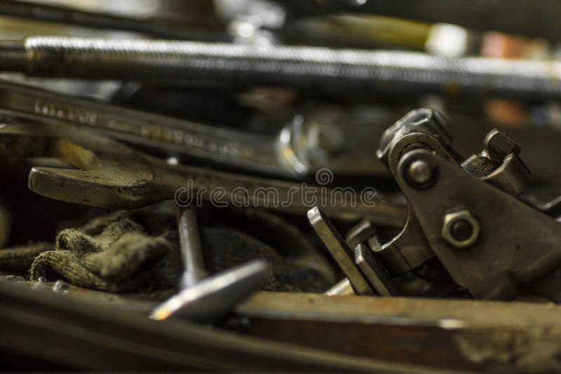 Heavy Metal Tools in Workshop Stock Photo - Image of cutter, iron ...