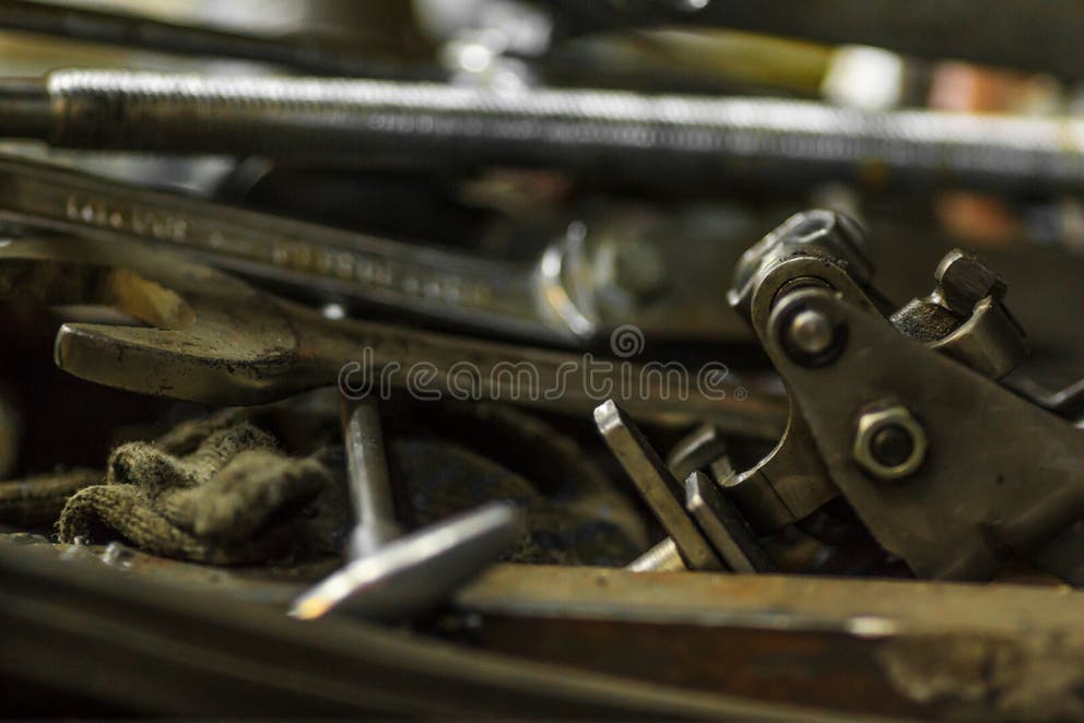 Heavy Metal Tools in Workshop Stock Photo - Image of cutter, iron ...