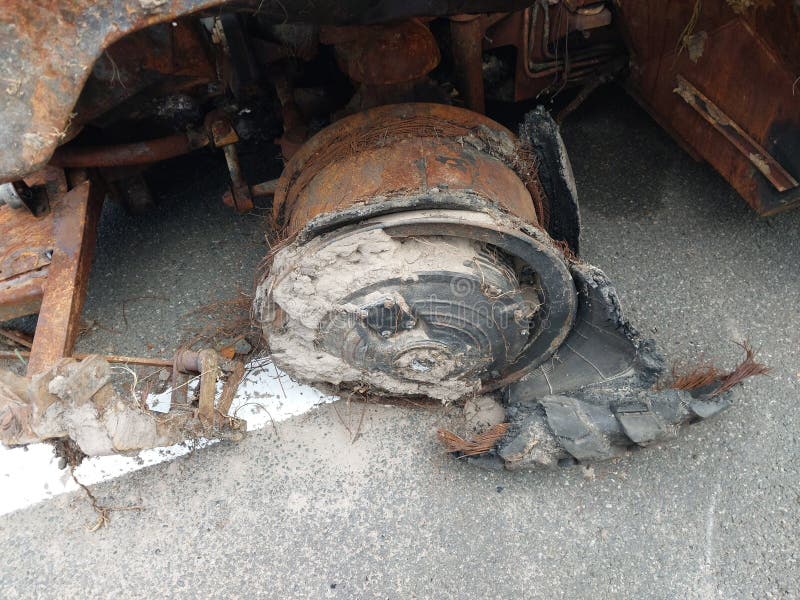 Heavy Military Equipment Destroyed in Battle Stock Image - Image of ...