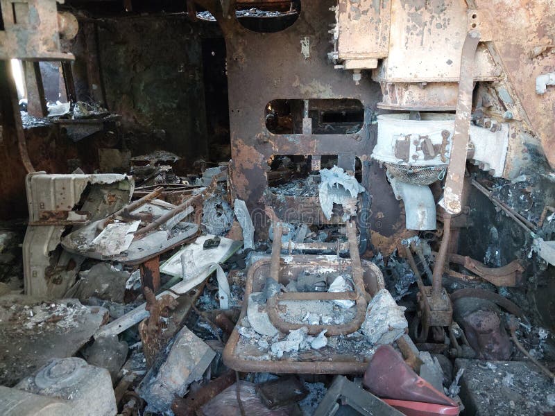 Heavy Military Equipment Destroyed in Battle Stock Photo - Image of ...