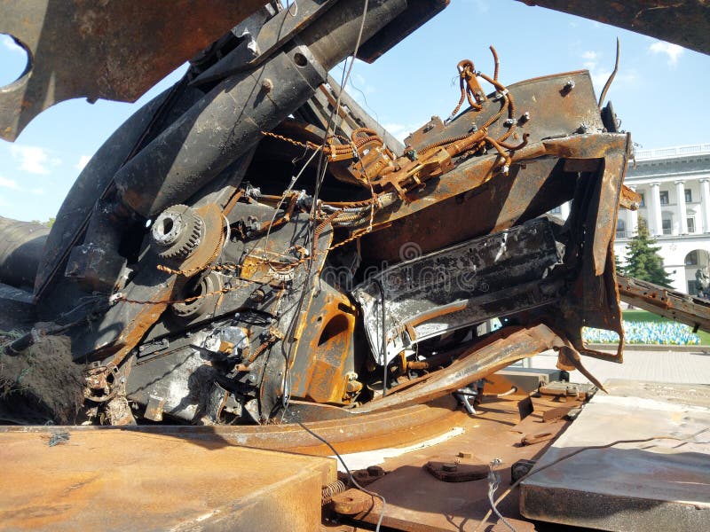 Heavy Military Equipment Destroyed in Battle Stock Image - Image of ...