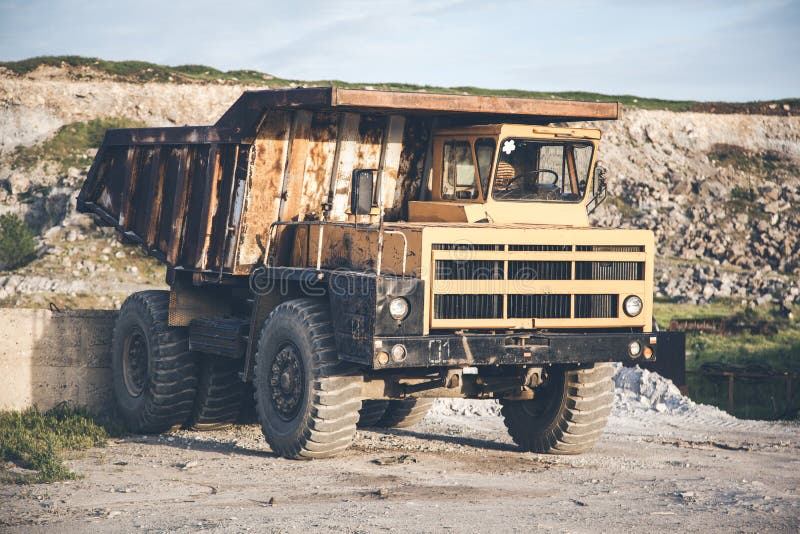 Heavy Mining Truck in Mine and Driving Along the Opencast. Photo of the ...