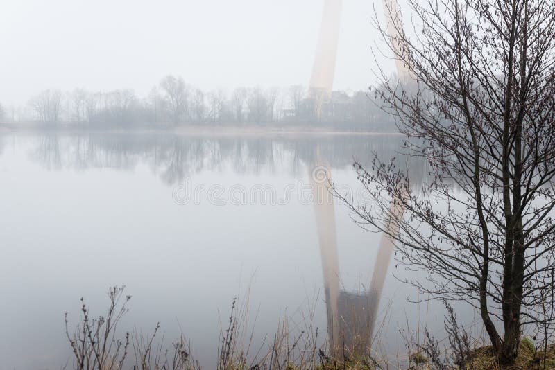 Heavy Mist Over the River in Autumn Stock Photo - Image of morning ...
