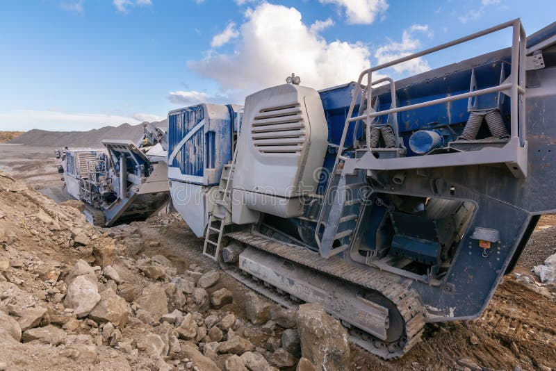 Heavy and Mobile Machinery in a Quarry To Transform Stone into ...