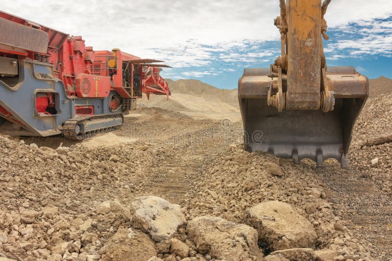 Heavy and Mobile Machinery in a Quarry To Transform Stone into ...
