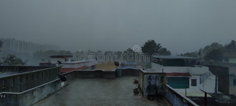 Heavy monsoon rains stock photo. Image of river, heavy - 221469740