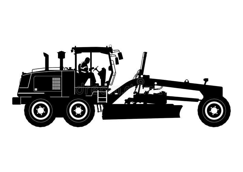 Motor Grader in Outline Style. Wire-frame Line Isolated Stock Vector ...
