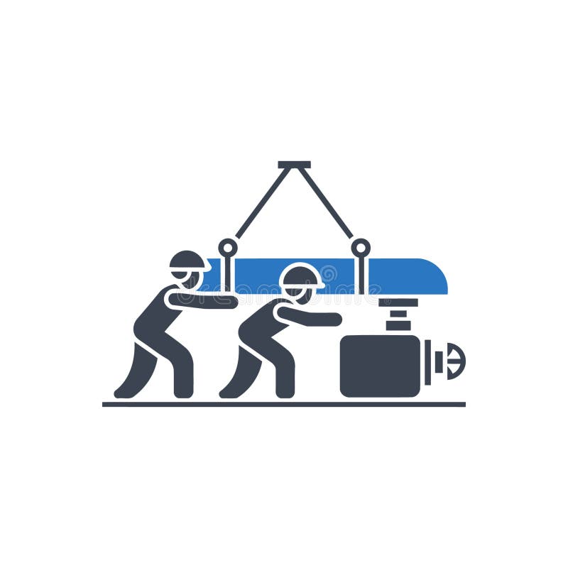 Heavy Pipe Installation Icon Stock Illustration - Illustration of ...