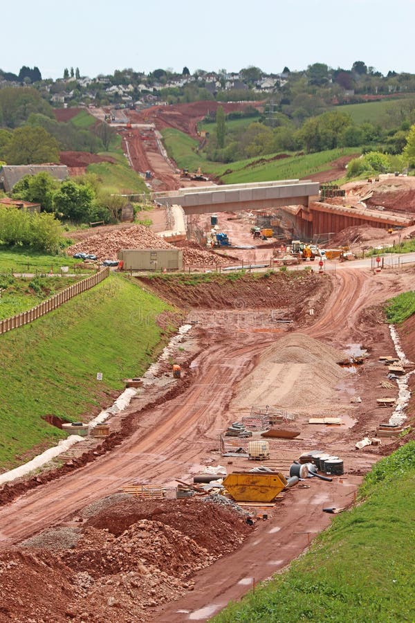 Road Bypass Construction Site Stock Image - Image of site, lifting ...